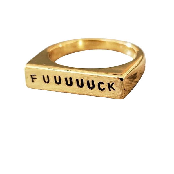 Fuuuuuck Gold Or Silver Flat Top Ring | Grunge Luxe – Grunge Luxe